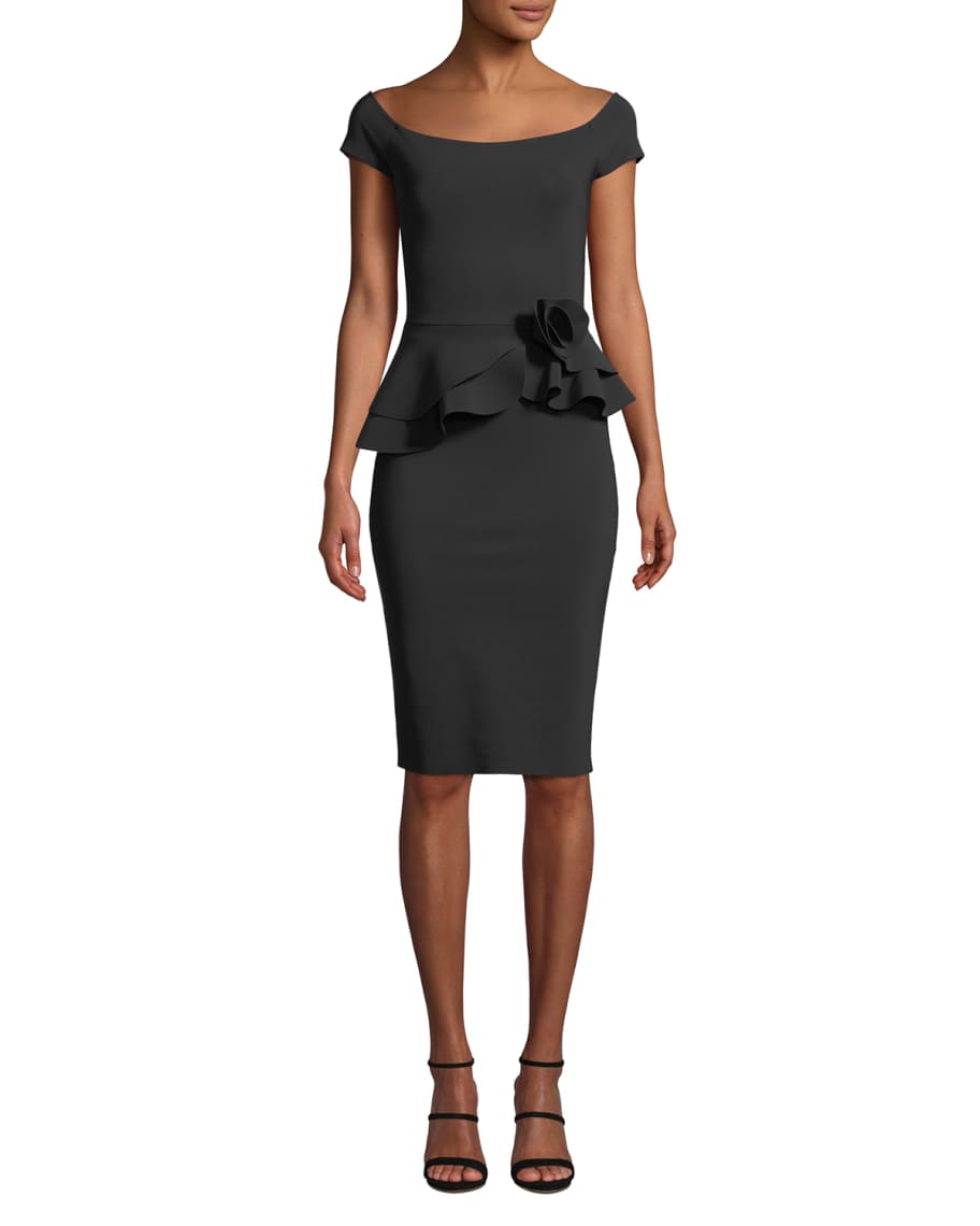 Chiara Boni La Petite Robe Lady Cap-Sleeve Peplum Cocktail Dress ...