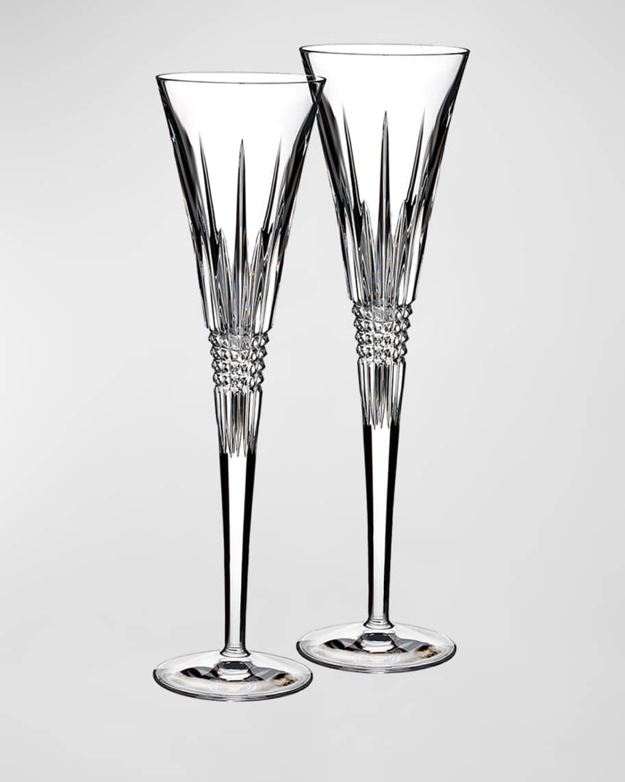 Waterford Crystal Set of Two Lismore Diamond Flutes | Neiman Marcus
