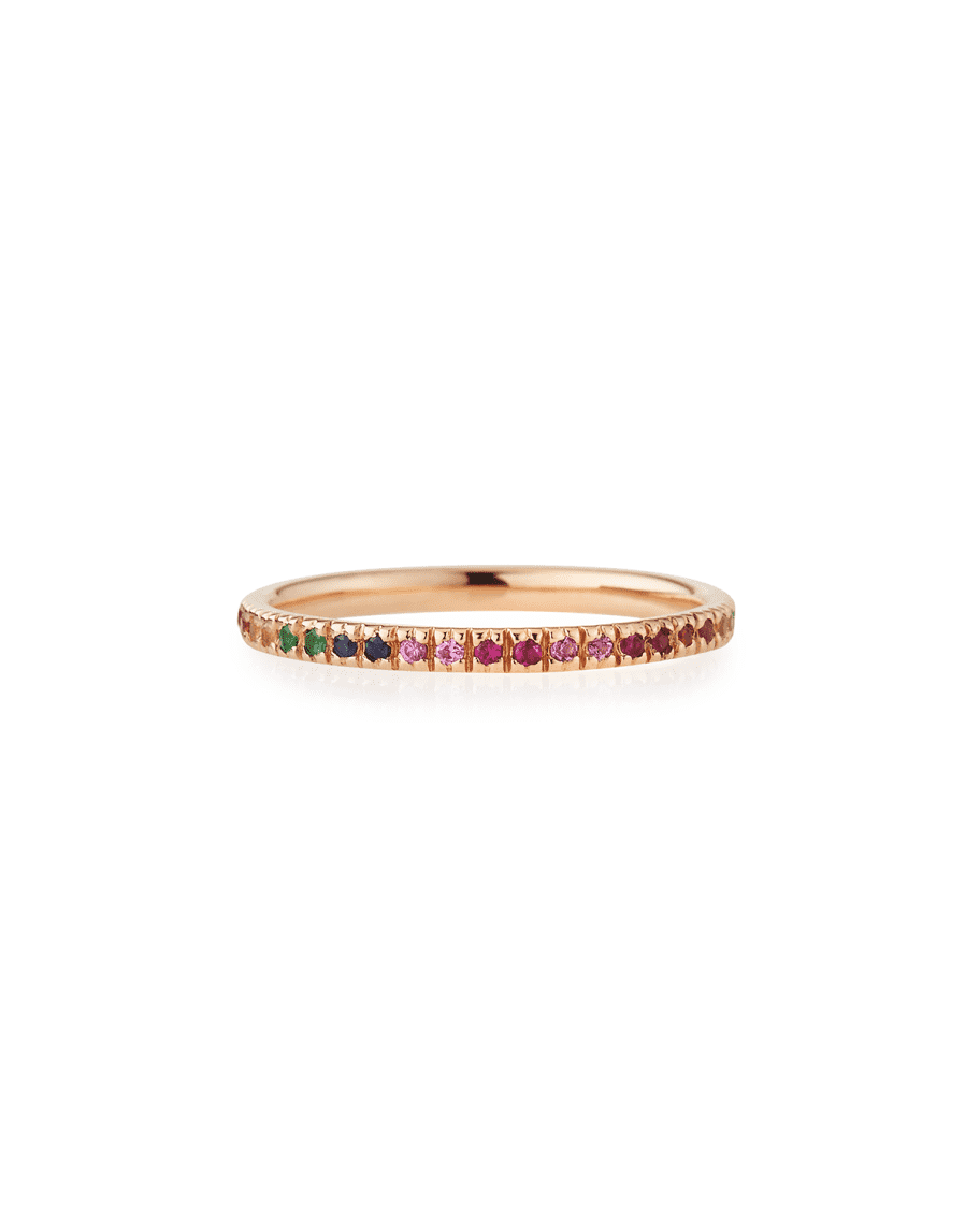 Sydney Evan 14k Rose Gold Rainbow Ring | Neiman Marcus