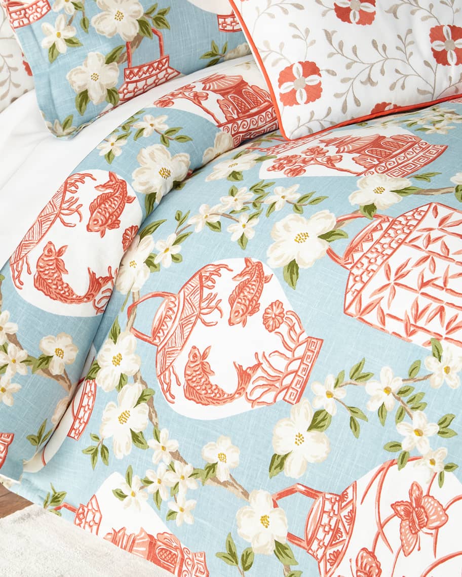 Jane Wilner Designs Queen Mikado Duvet Cover | Neiman Marcus
