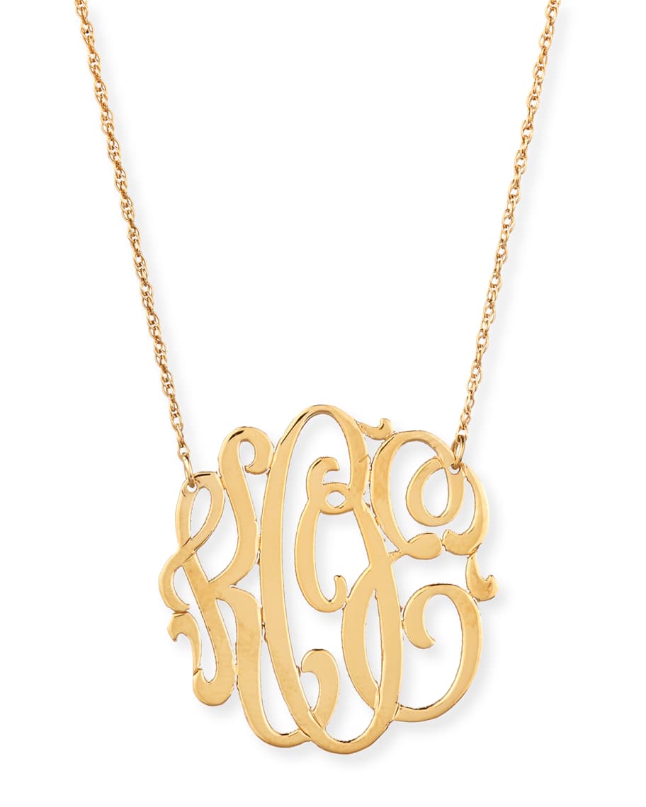 Jennifer Zeuner 18k Gold Vermeil Medium 3-Letter Monogram Necklace ...
