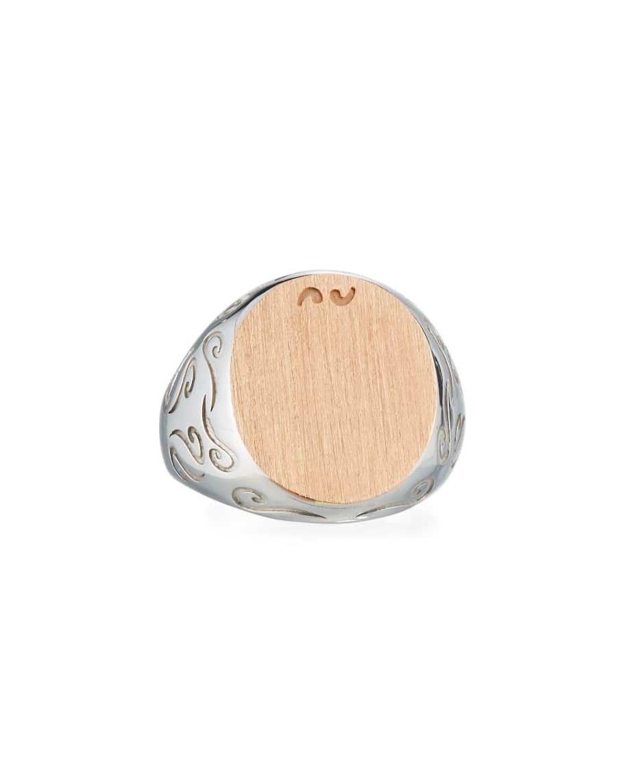 Marco Dal Maso Ara Silver & Rose Gold Signet Ring, Size 10 | Neiman Marcus