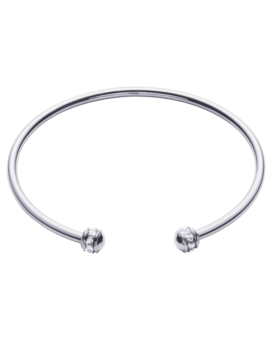 white gold open bangle