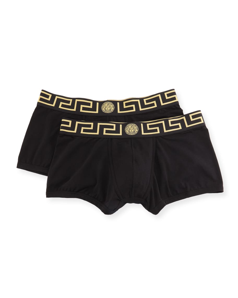 Versace Men's Greek Key Low-Rise Trunks | Neiman Marcus