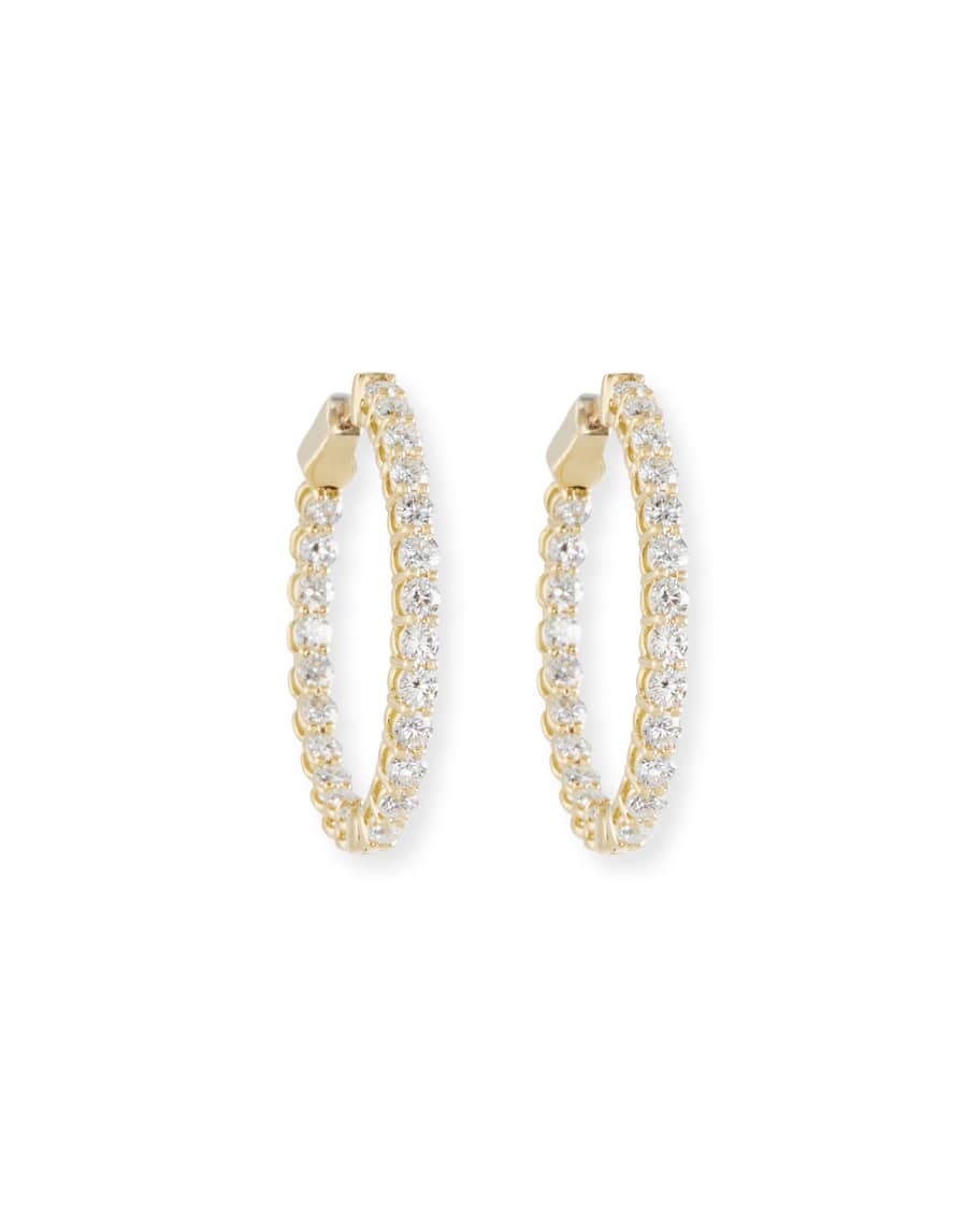 Neiman Marcus Diamonds Diamond Hoop Earrings in 18K Gold | Neiman Marcus