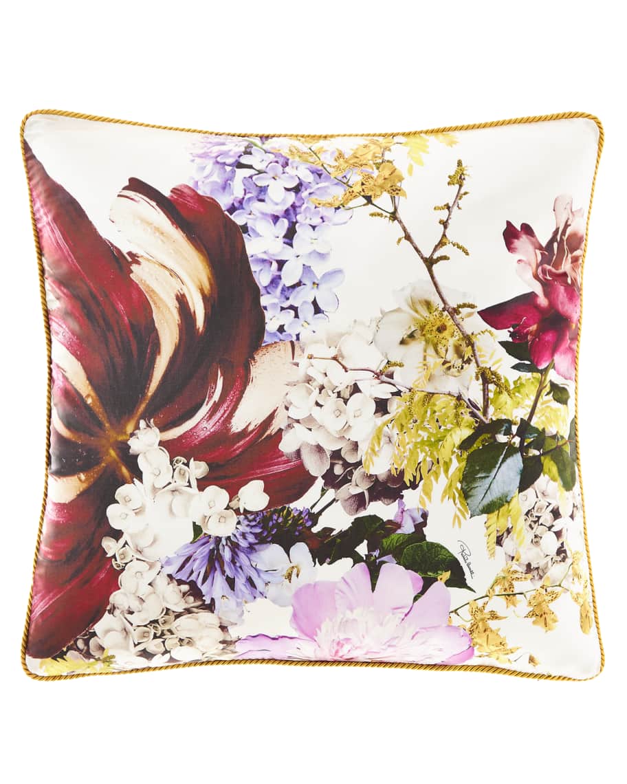 Roberto Cavalli Floris Silk Pillow | Neiman Marcus