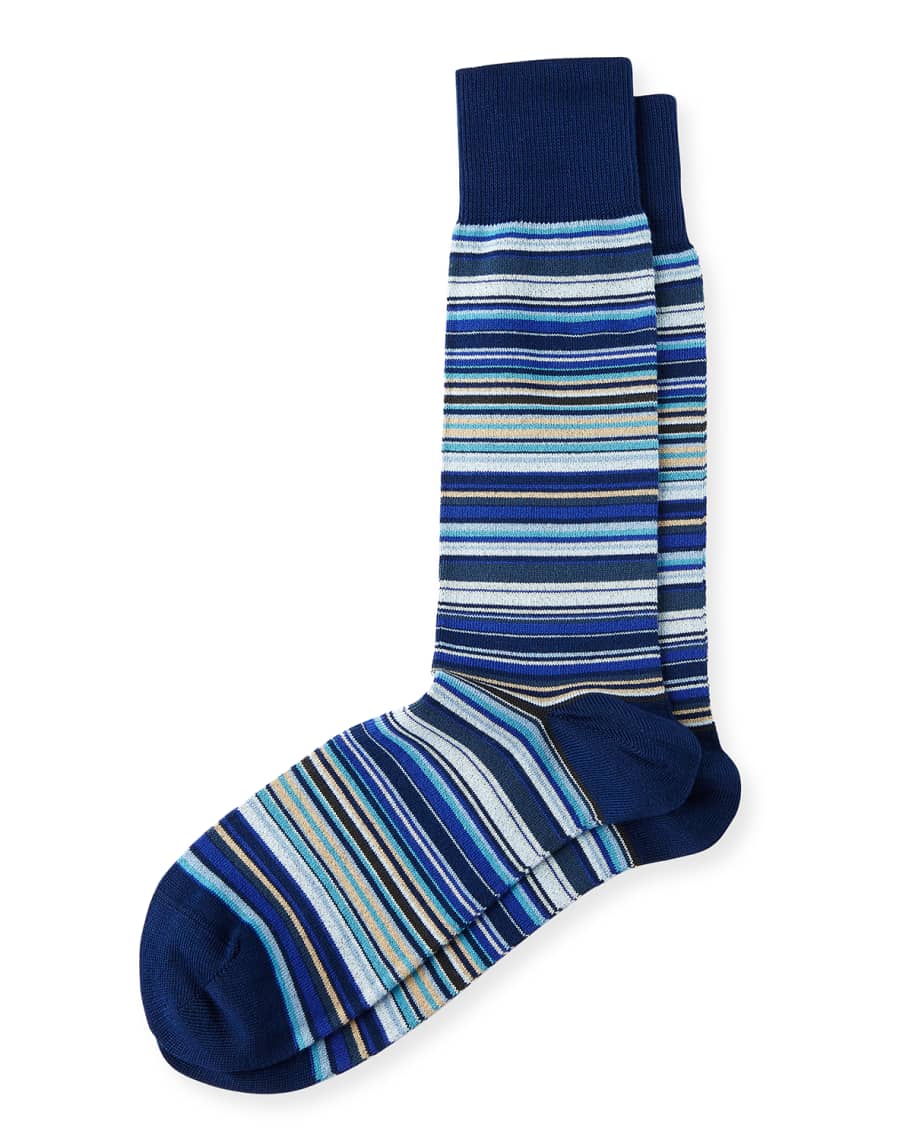 Paul Smith Multicolored Fine Striped Socks | Neiman Marcus