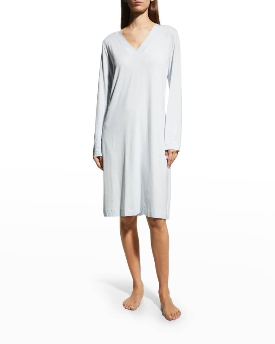 Hanro Champagne Long-Sleeve Nightgown | Neiman Marcus