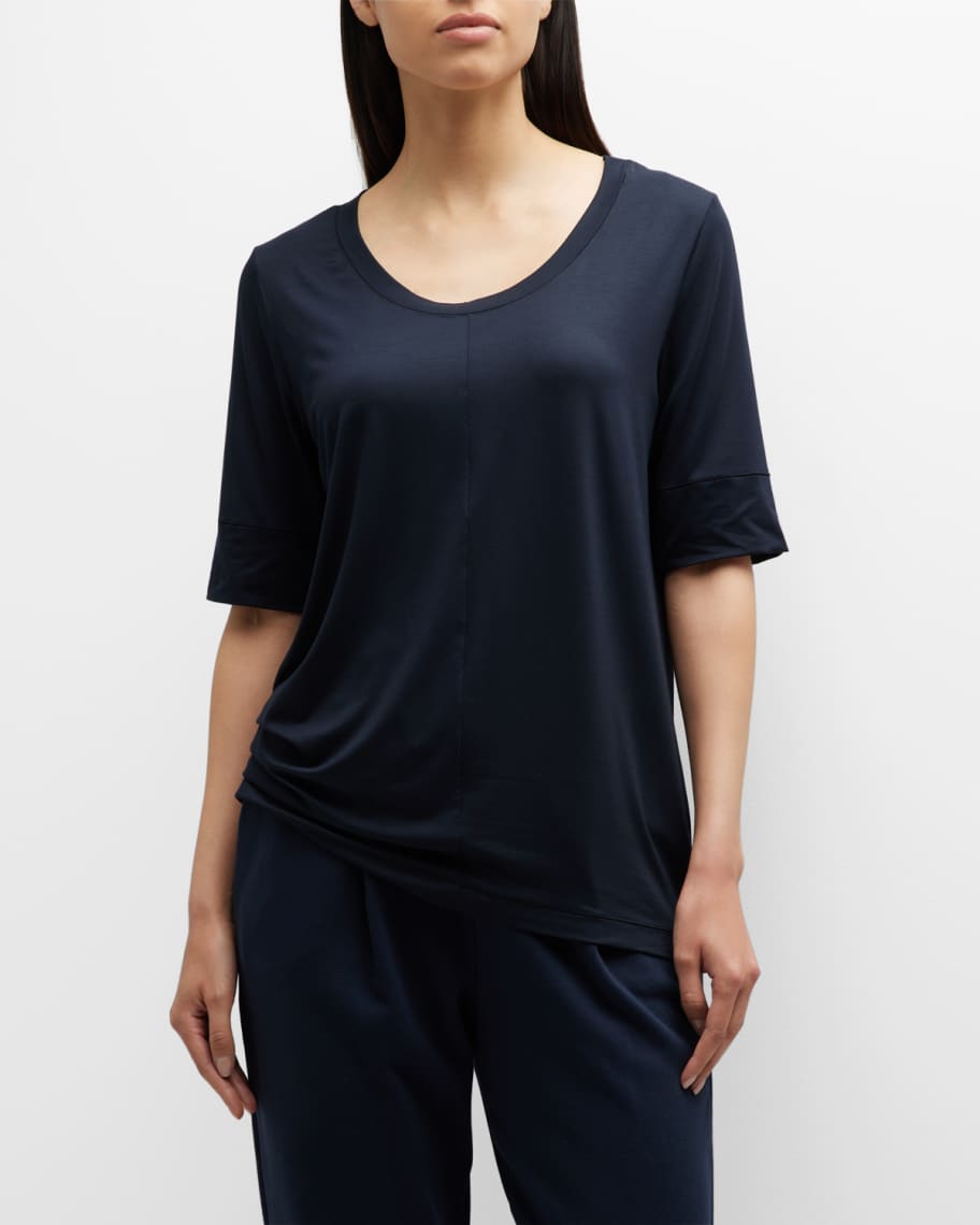 Hanro Yoga 1/2-Sleeve Jersey Lounge Top | Neiman Marcus