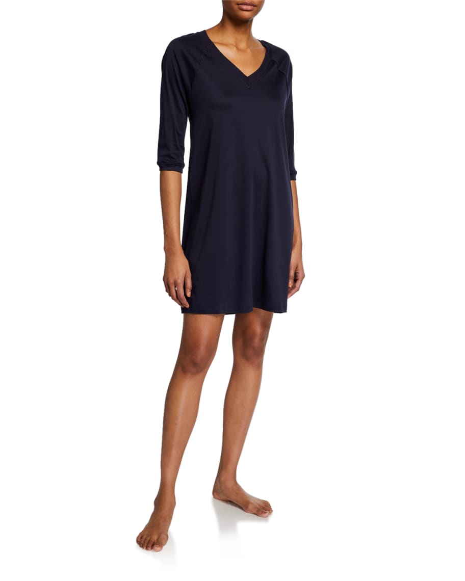 Hanro Pure Essence 3/4-Sleeve Gown | Neiman Marcus
