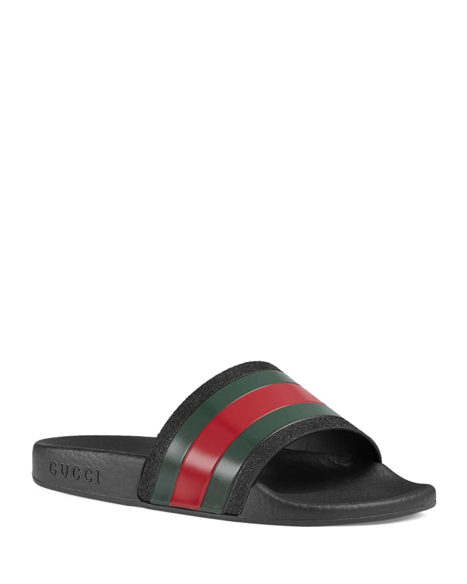 Gucci Pursuit Web Rubber Slide Sandal, Toddler/Kids | Neiman Marcus