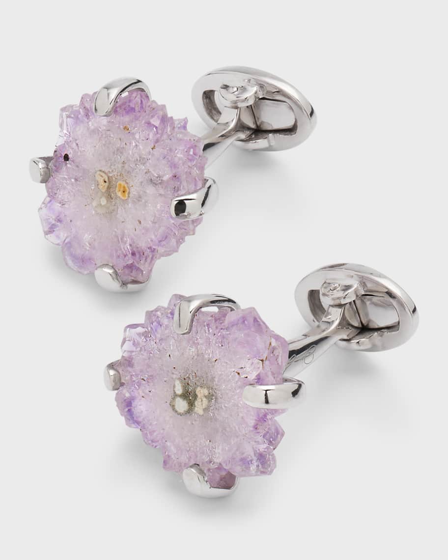 Jan Leslie Silver Stalactite Cuff Links, Purple | Neiman Marcus