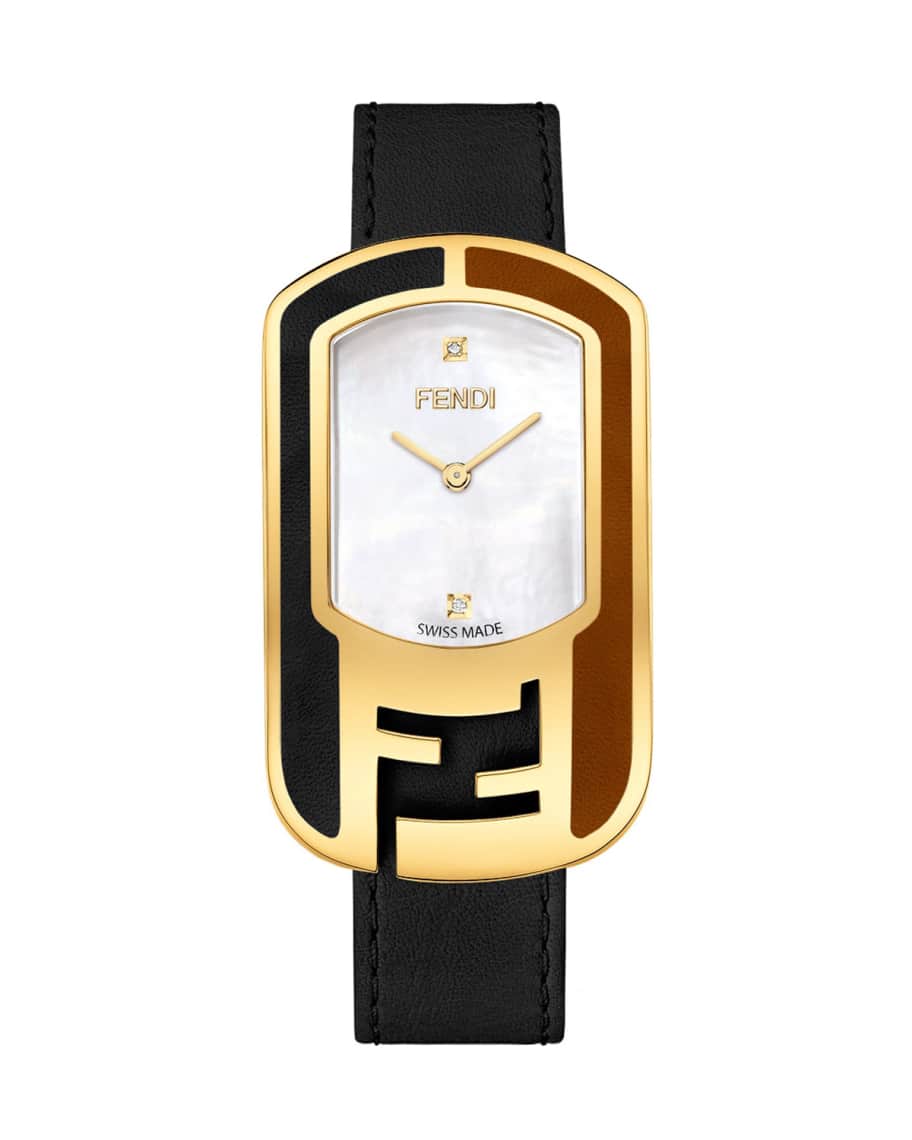 Fendi Fendi Leather Buckle Watch with Diamonds | Neiman Marcus