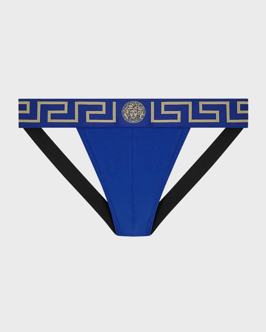 Versace Greek Key Low-Rise Jock Strap | Neiman Marcus