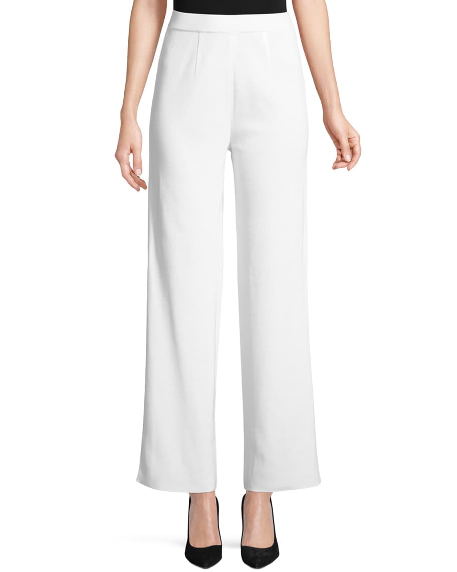 Misook Wide-Leg Knit Pull-On Pants | Neiman Marcus