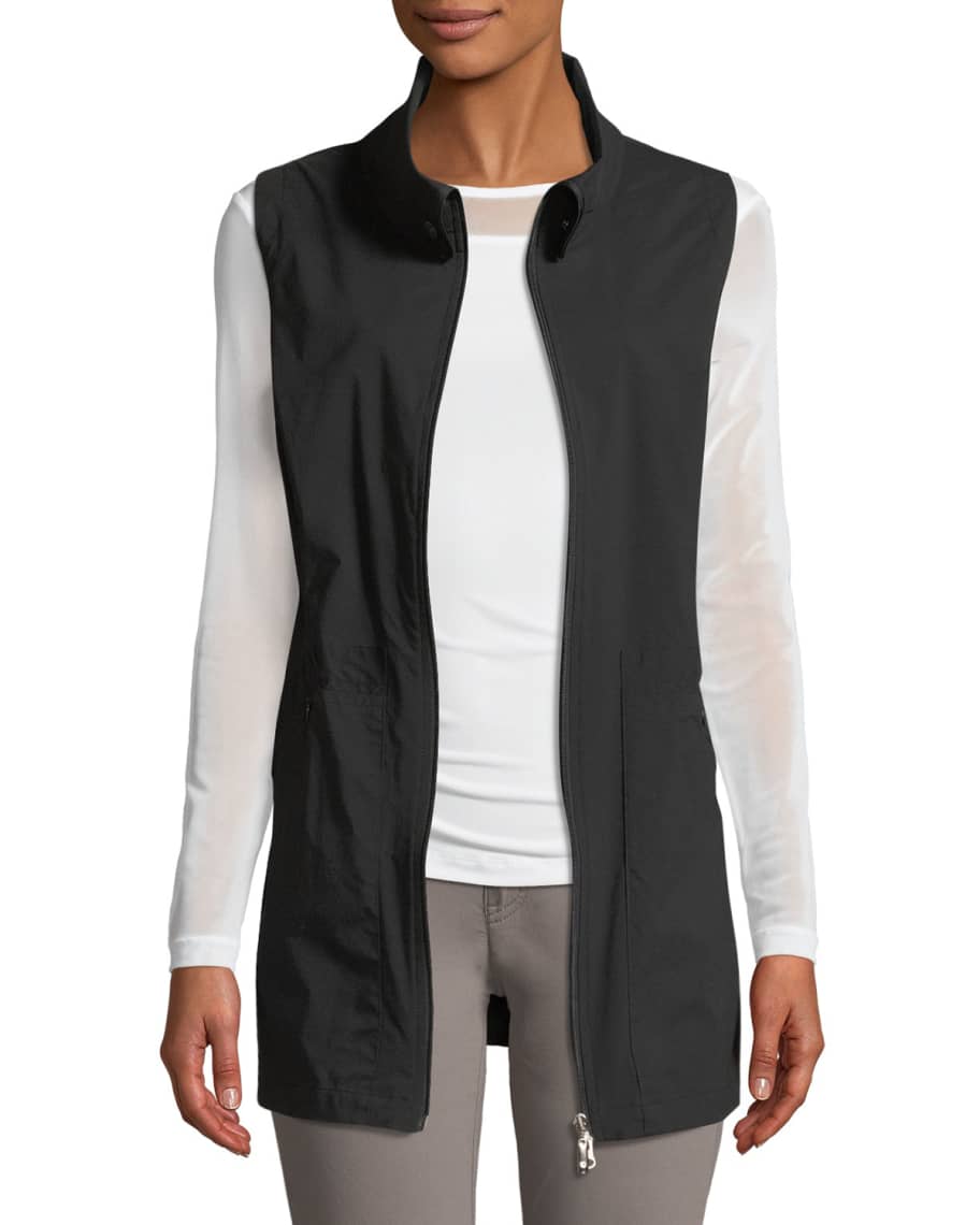 Anatomie Deleney Long Zip-Front Vest | Neiman Marcus