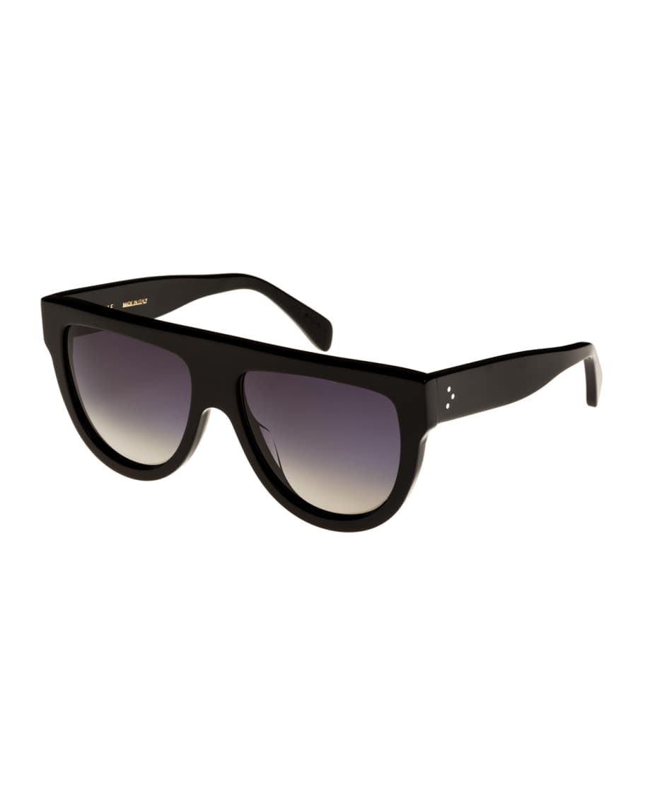 Celine Flattop Gradient Shield Sunglasses, Black Pattern | Neiman Marcus