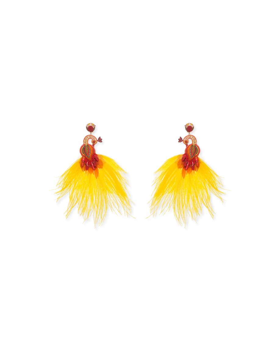 Ranjana Khan Passerine-Y Feather Drop Earrings | Neiman Marcus