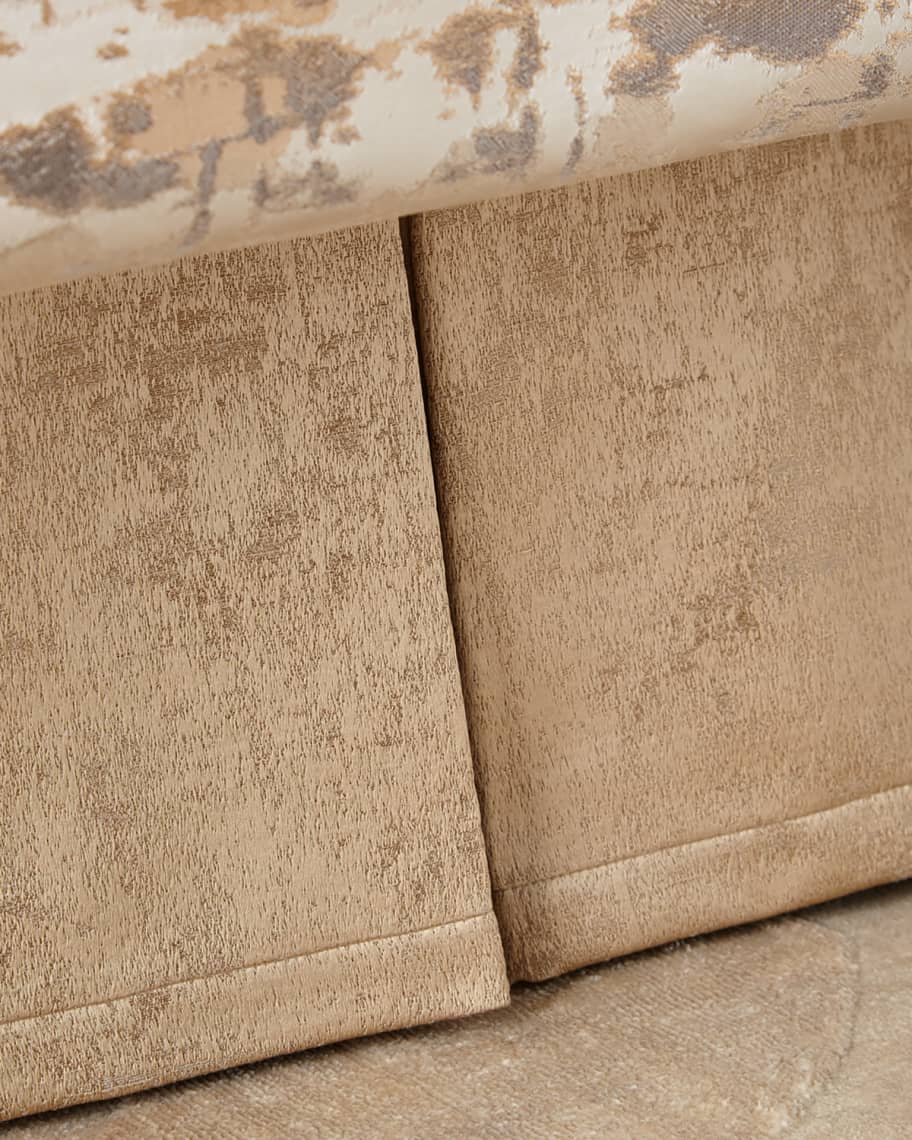 Fino Lino Linen & Lace Shimmer Queen Tailored Dust Skirt | Neiman Marcus