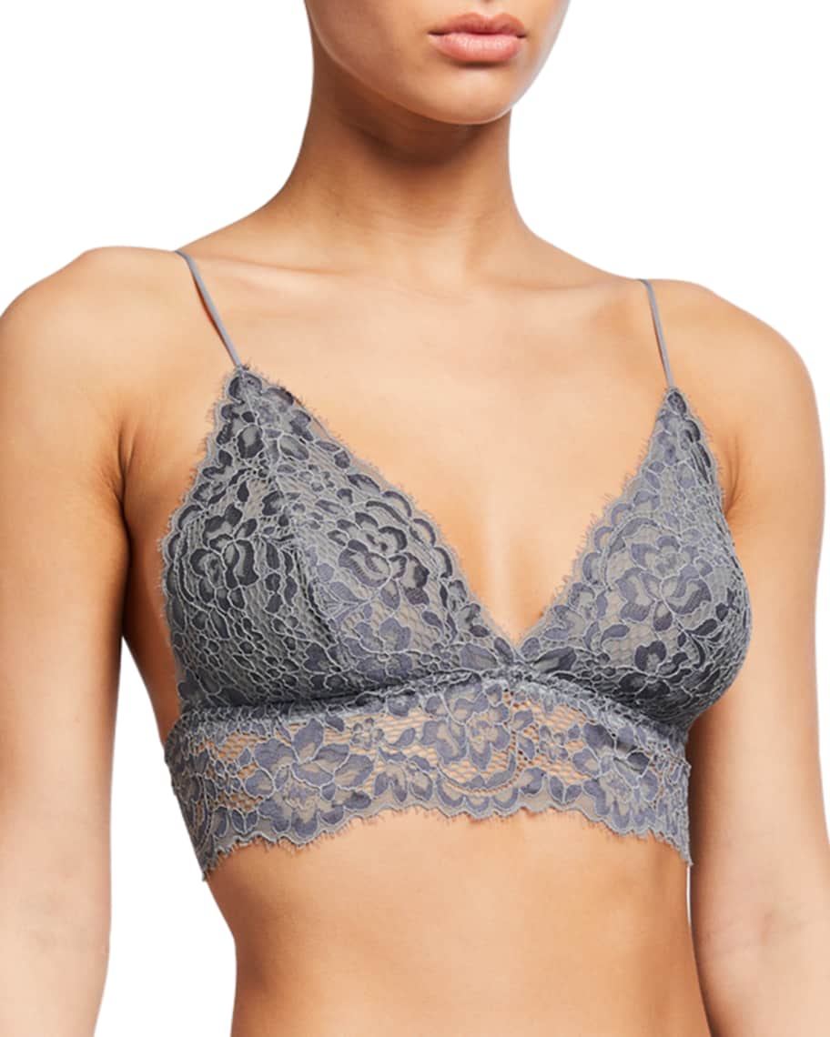 Cosabella Pret A Porter Long-Line Lace Triangle Bralette | Neiman Marcus