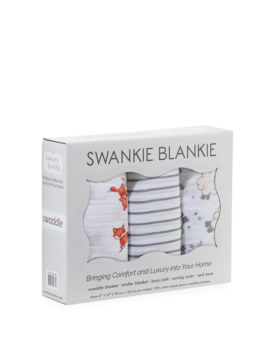 Swankie Blankie 3-Piece Swaddle Blanket Box Set | Neiman Marcus