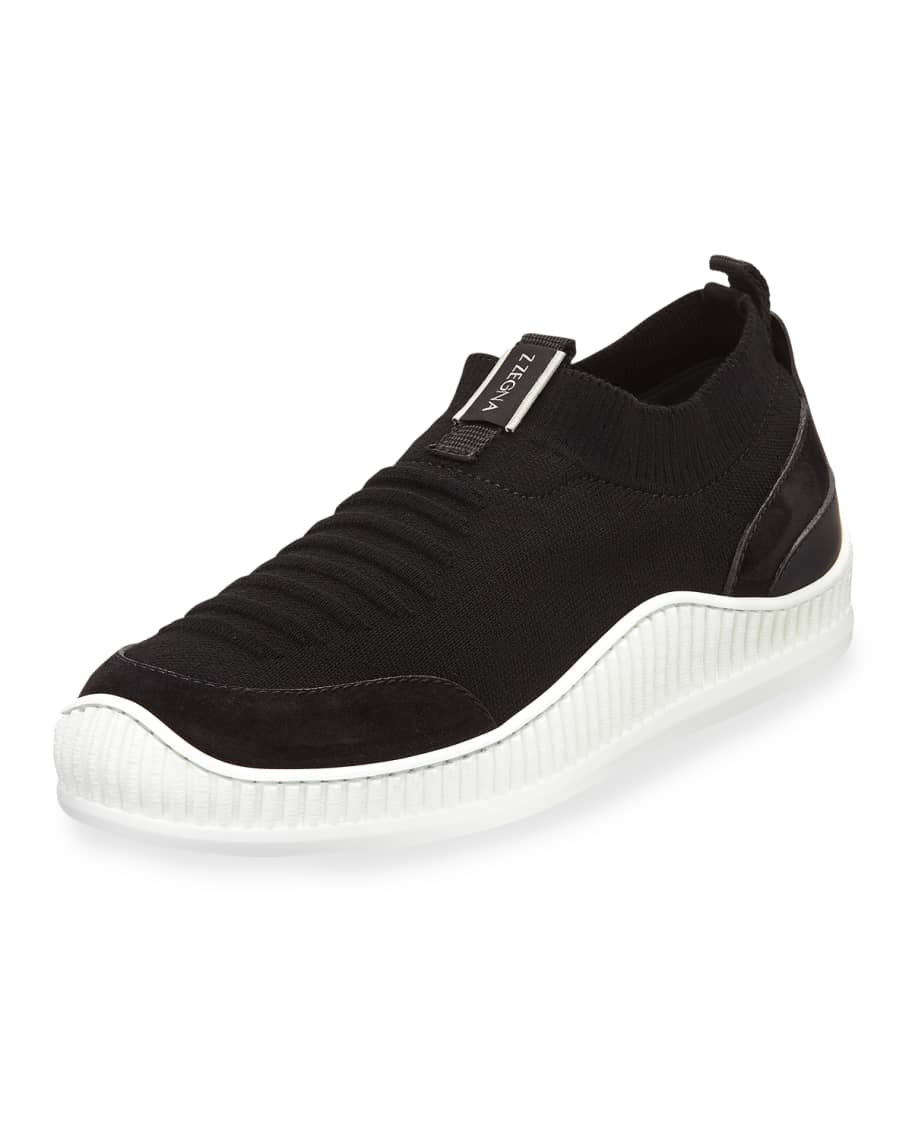 ZEGNA Men's TECHMERINO Wave Slip-On Sock Sneakers | Neiman Marcus