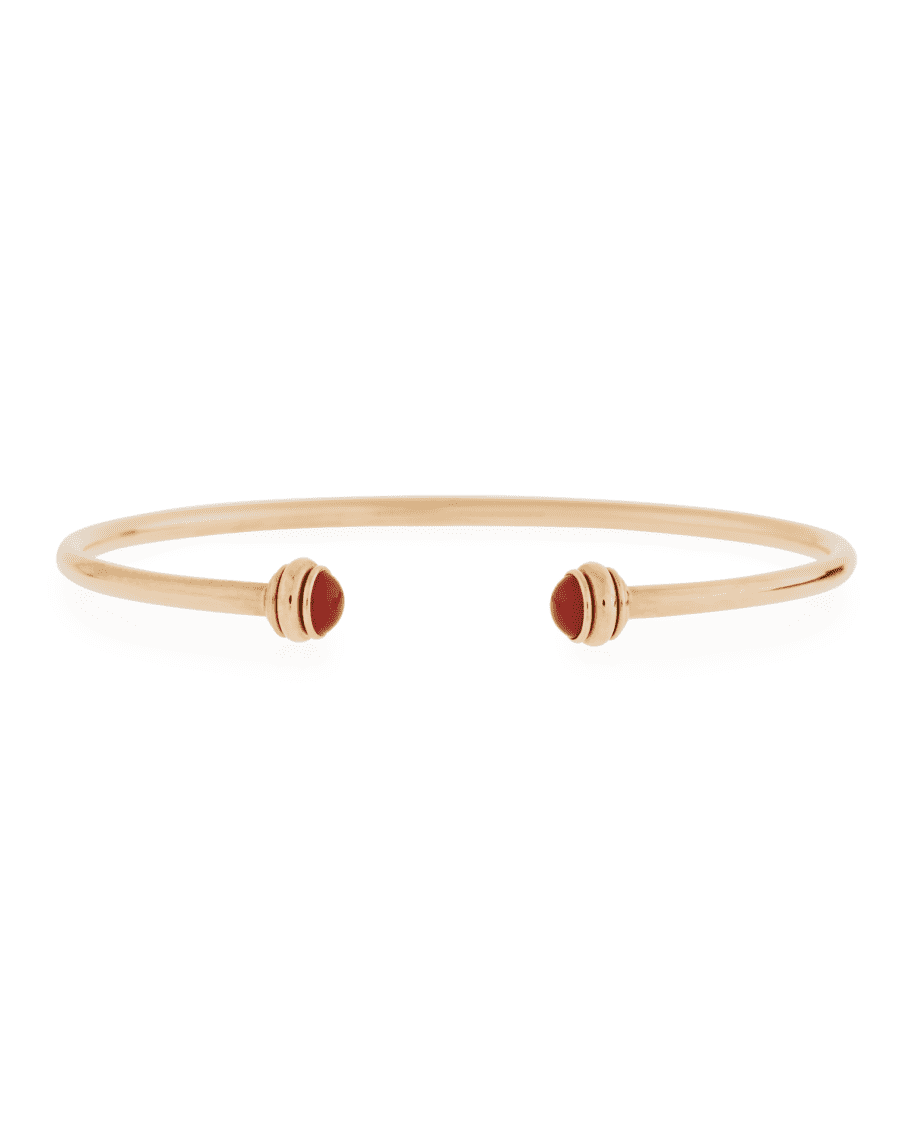 PIAGET 18k Rose Gold Possession Open Bangle with Carnelian, Size M ...