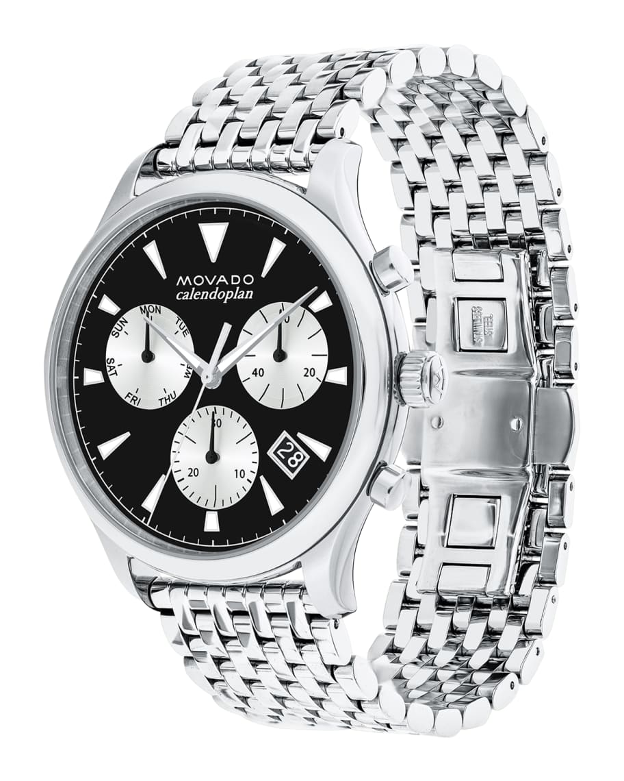 Movado Men's Heritage Series Calendoplan Bracelet Watch, Silver ...