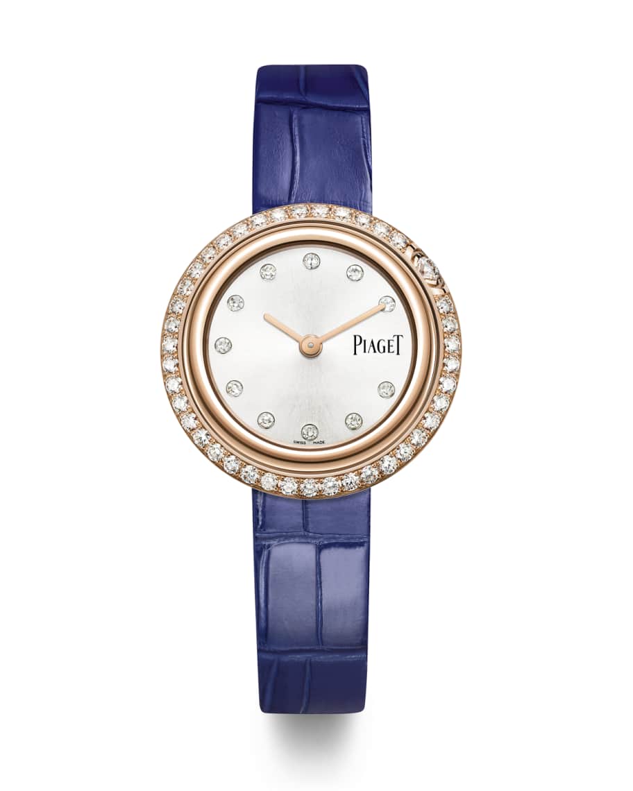 PIAGET Possession 18k Rose Gold & Diamond Alligator Watch | Neiman Marcus