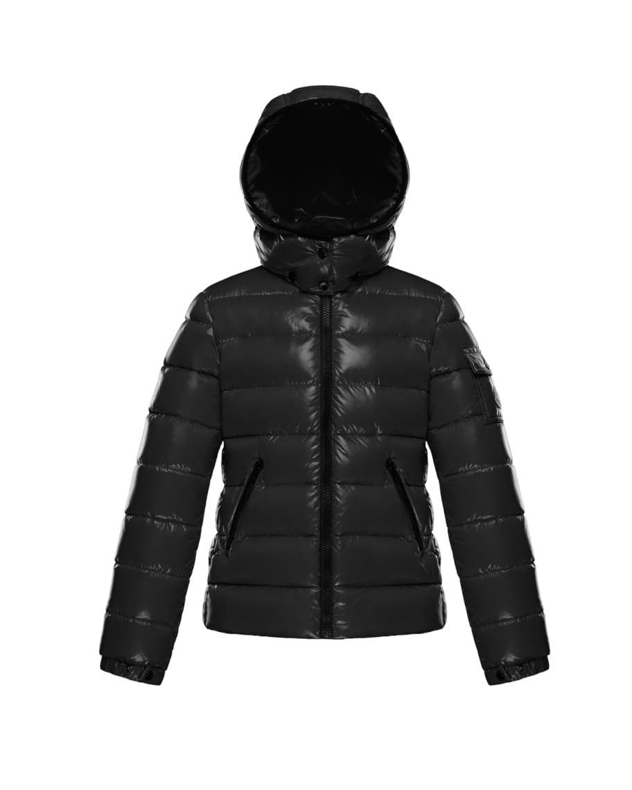 Moncler Bady Fitted Puffer Jacket, Black, Size 8-14 | Neiman Marcus