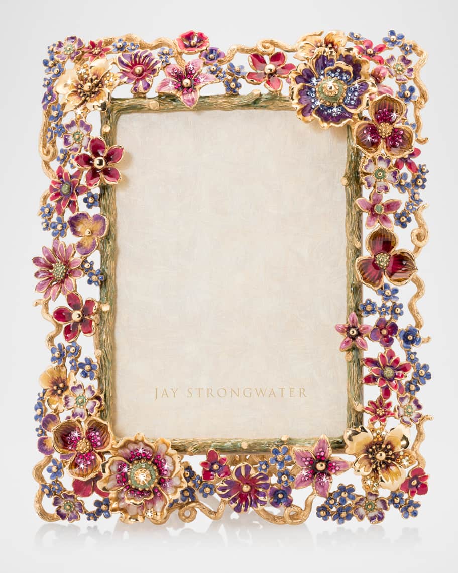 Jay Strongwater Floral Cluster Picture Frame, 5" x 7" | Neiman Marcus