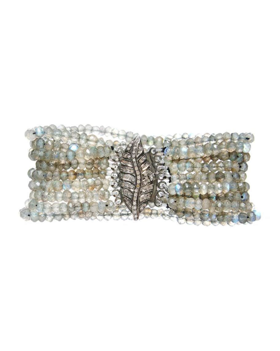 Kastel Jewelry Plume Pave Diamond and Labradorite Bracelet | Neiman Marcus