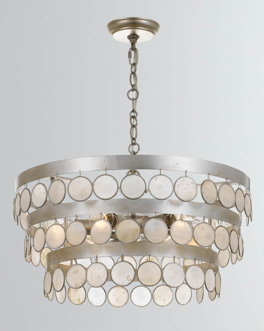 Crystorama Coco 6-Light Antiqued Silver Chandelier | Neiman Marcus