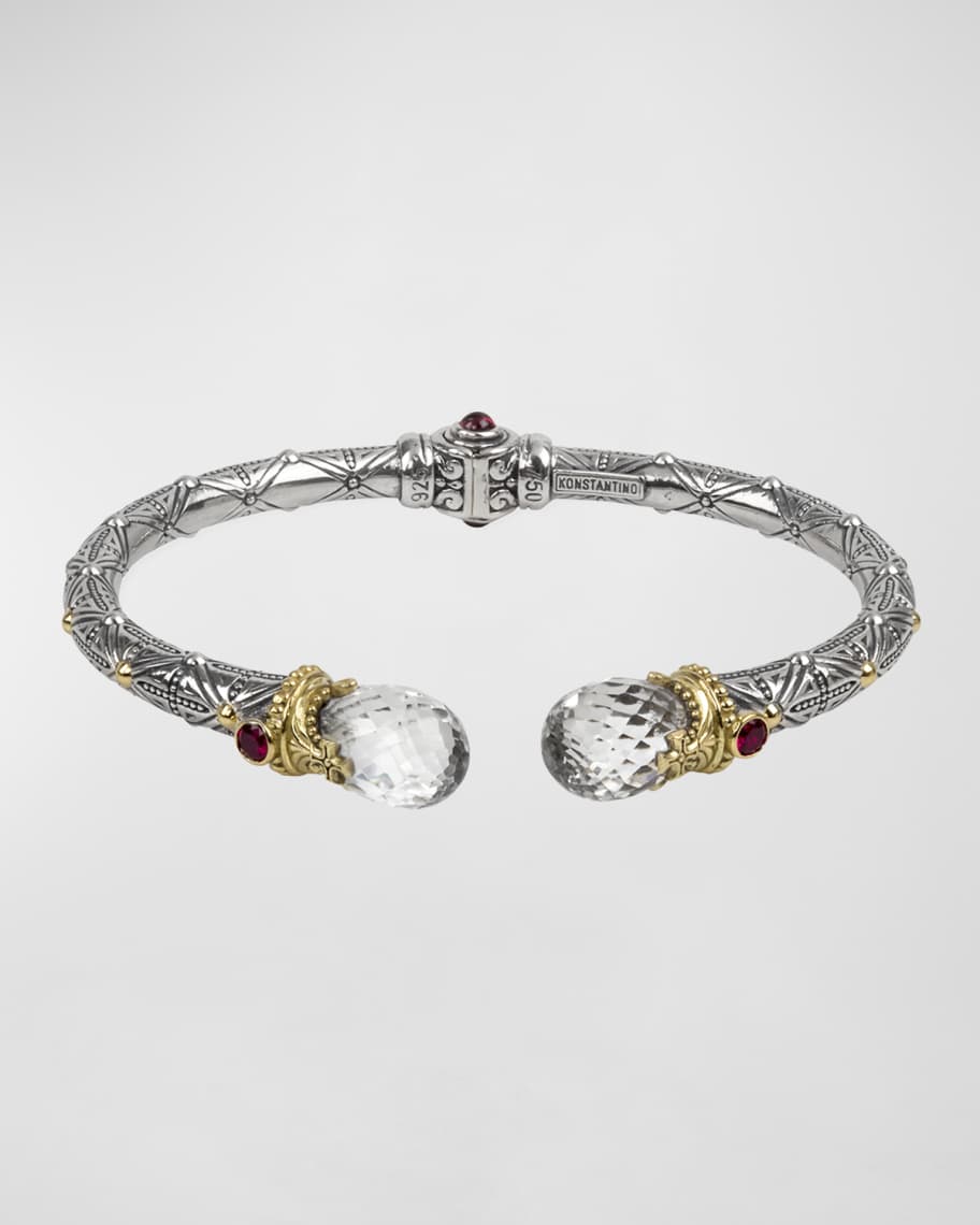 Konstantino Pythia Crystal Corundum & Garnet Kick Cuff Bracelet ...
