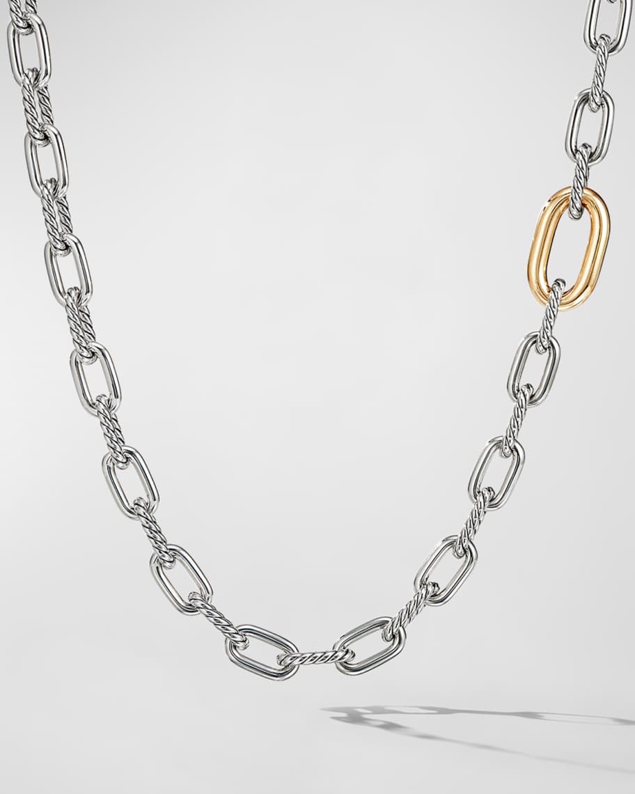David Yurman DY Madison Chain Necklace in Silver with 18K Gold, 9mm ...