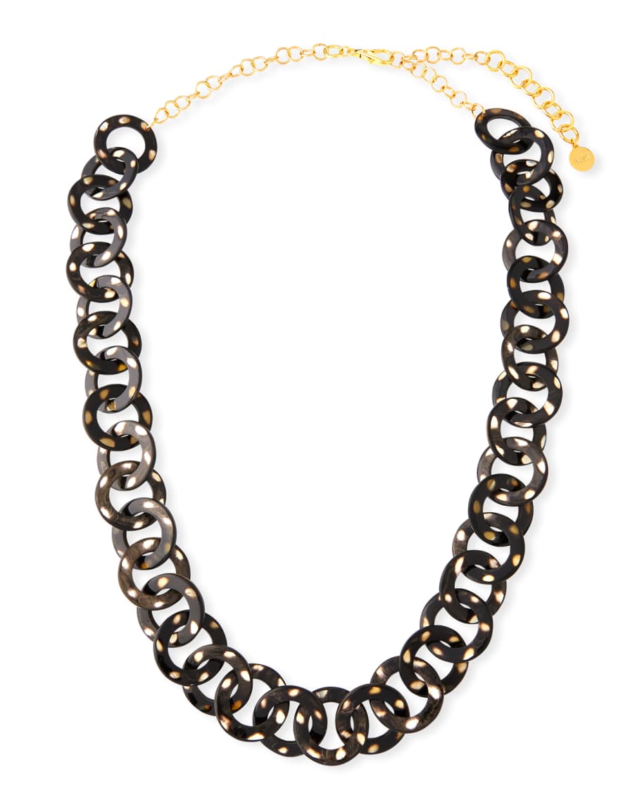NEST Jewelry Long Horn Circle-Link Necklace | Neiman Marcus