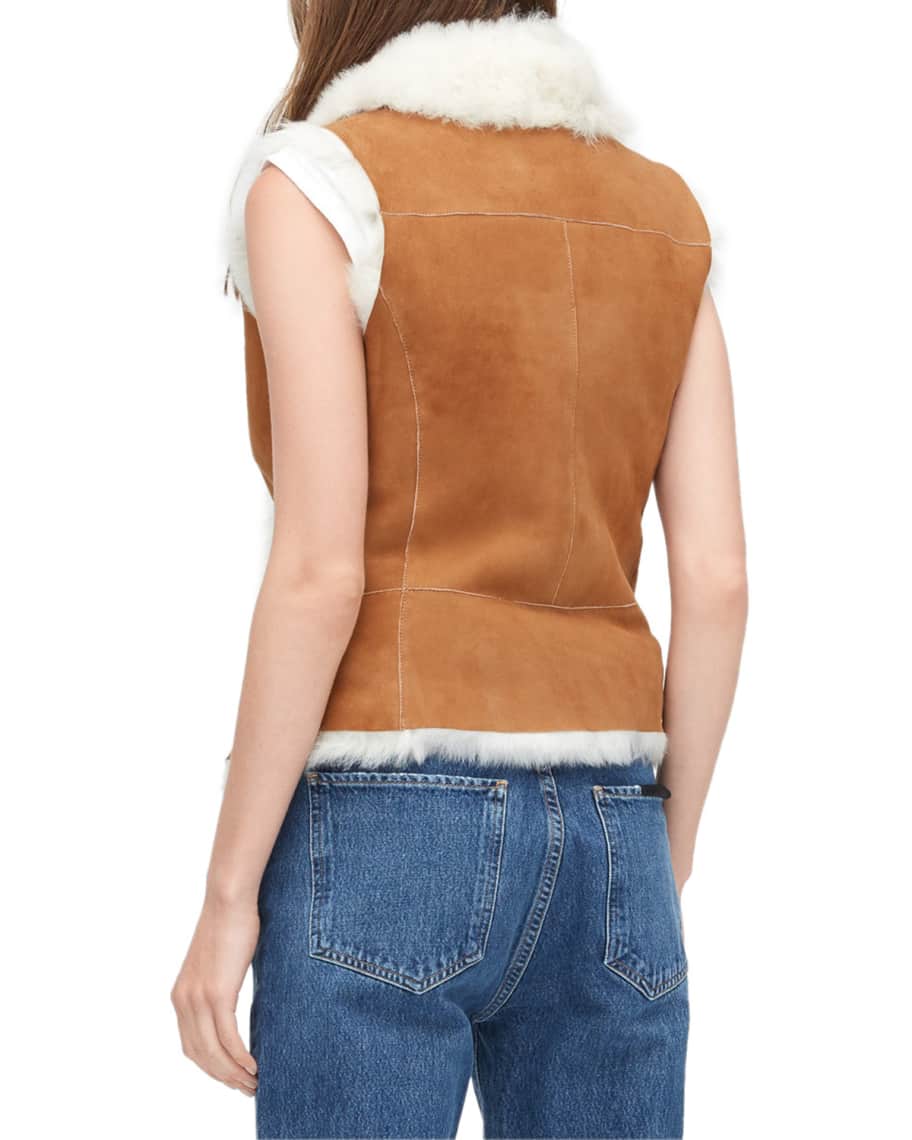 Image 2 of 3: Renee Reversible Vest in Shearling