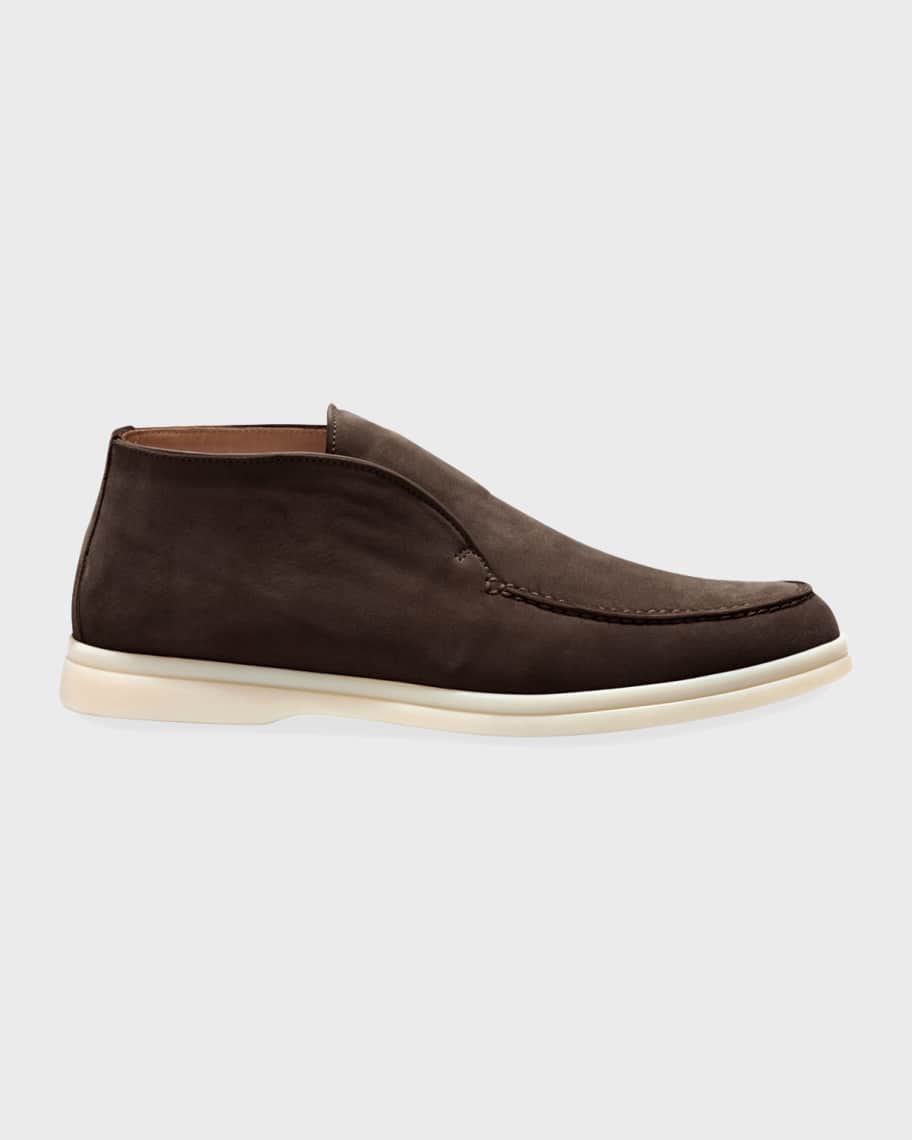 Loro Piana Open Walk Suede Booties | Neiman Marcus