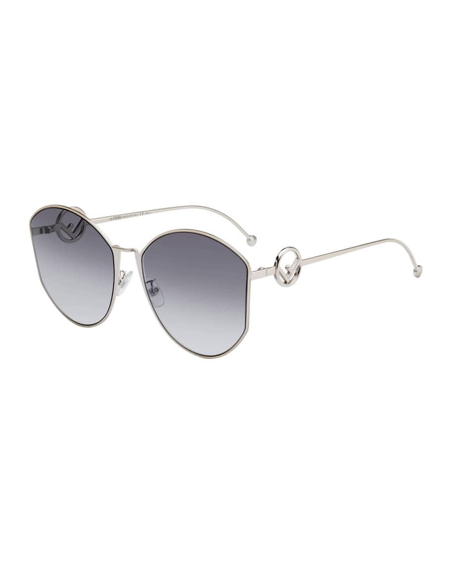 Fendi Round Gradient Metal Sunglasses | Neiman Marcus