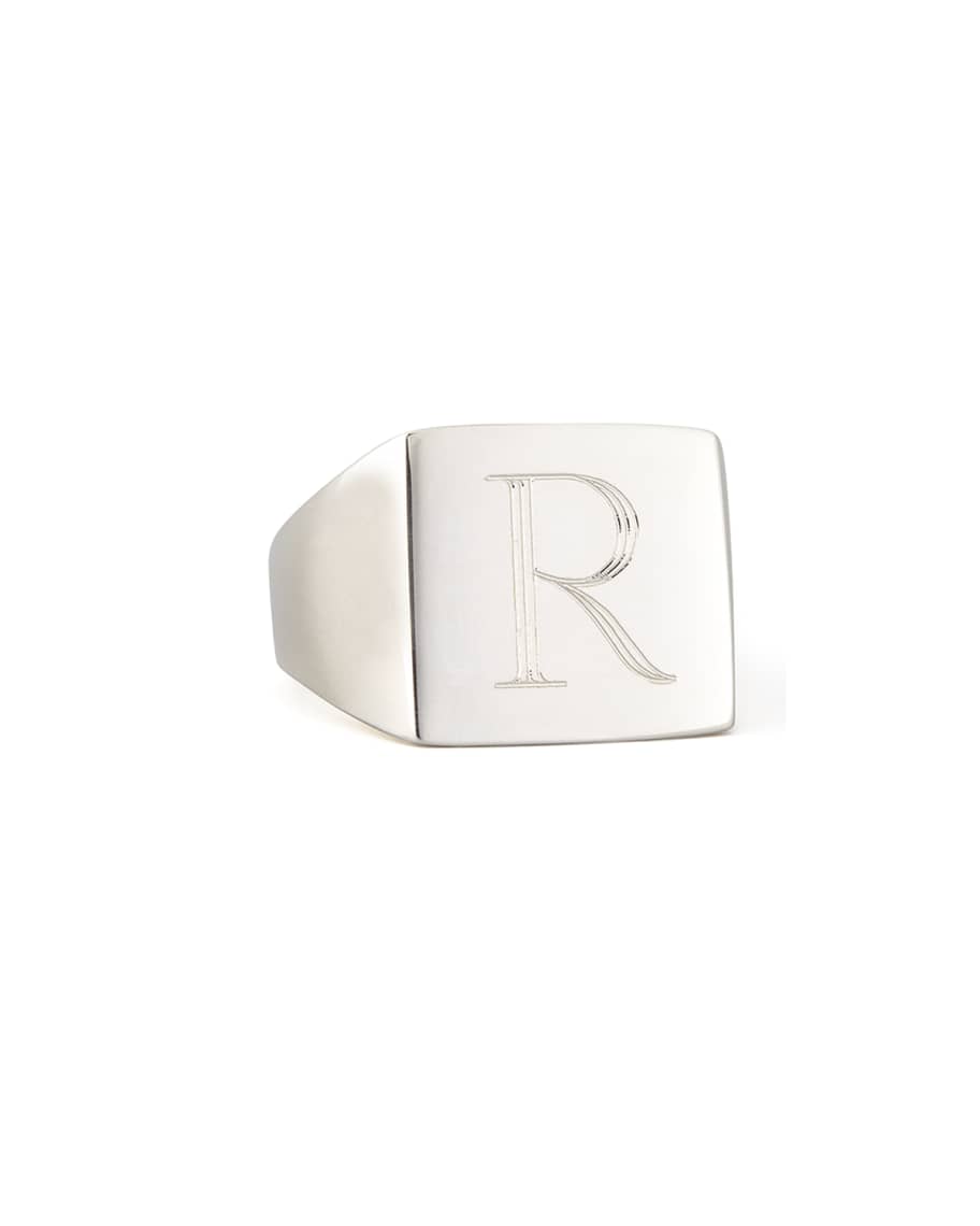 Letter-Engraved Square Signet Ring | Neiman Marcus
