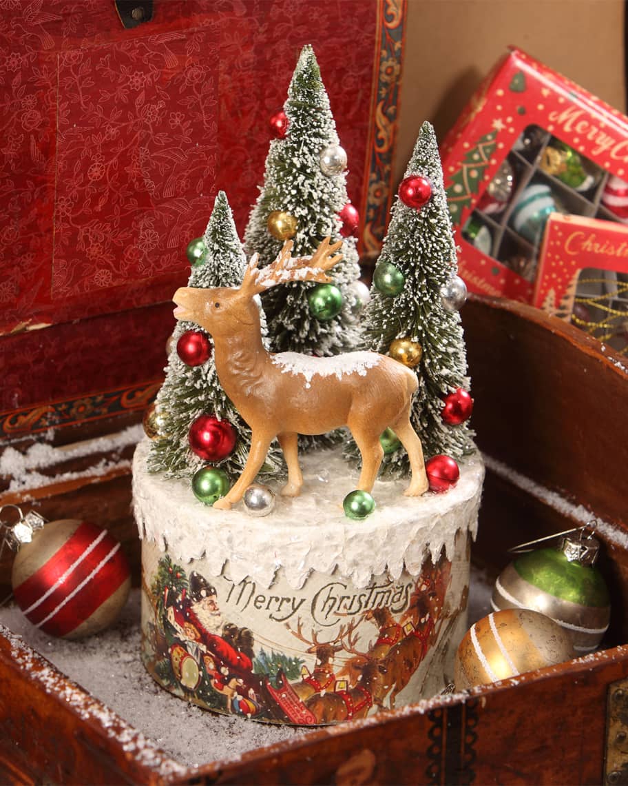 Bethany Lowe Traditional Deer Vignette on Box | Neiman Marcus
