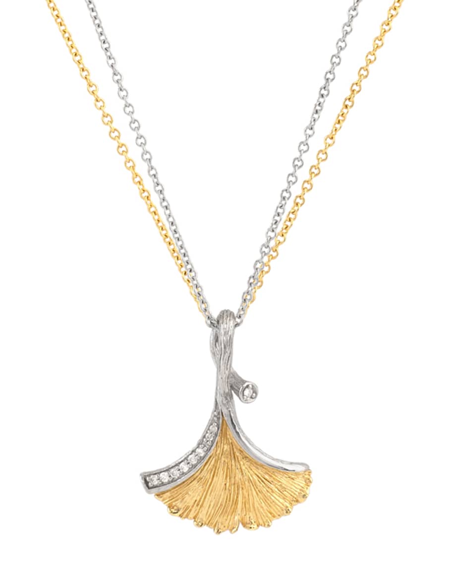 Michael Aram Butterfly Ginkgo 18k Gold Diamond Pendant Necklace ...