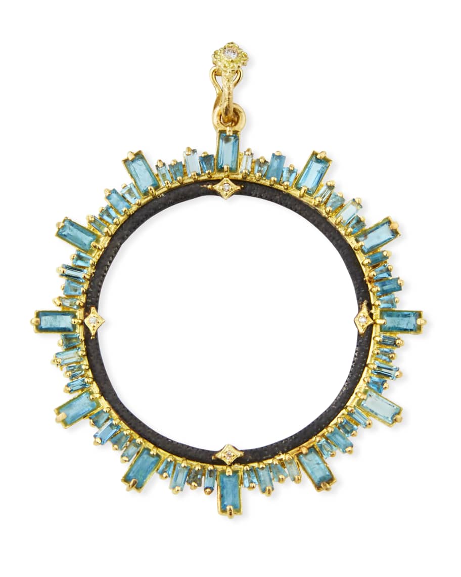 Armenta Old World Moss Aquamarine & Diamond Pendant | Neiman Marcus