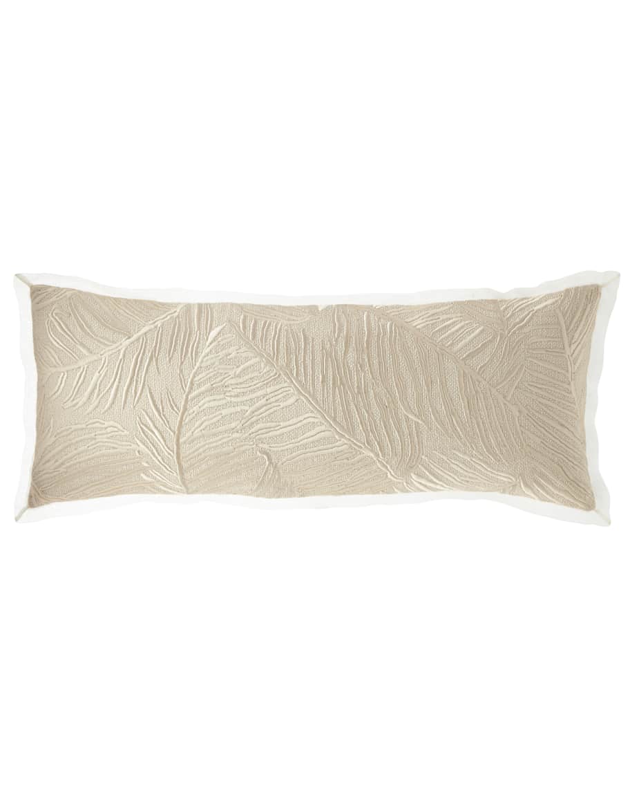 Fino Lino Linen & Lace Palm Beach Decorative Oblong Pillow | Neiman Marcus