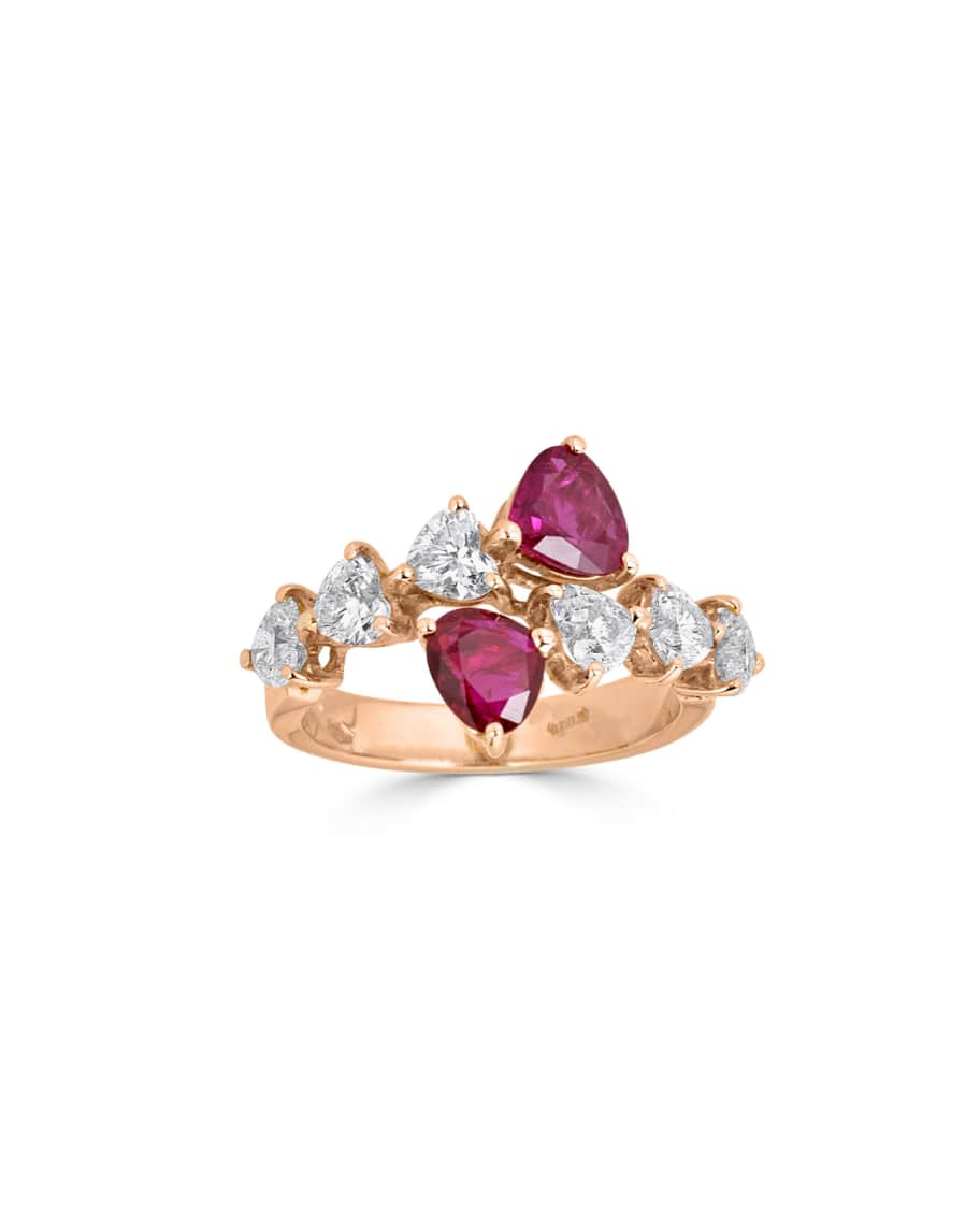 ZYDO Unique 18k Rose Gold, Diamond & Ruby Ring | Neiman Marcus