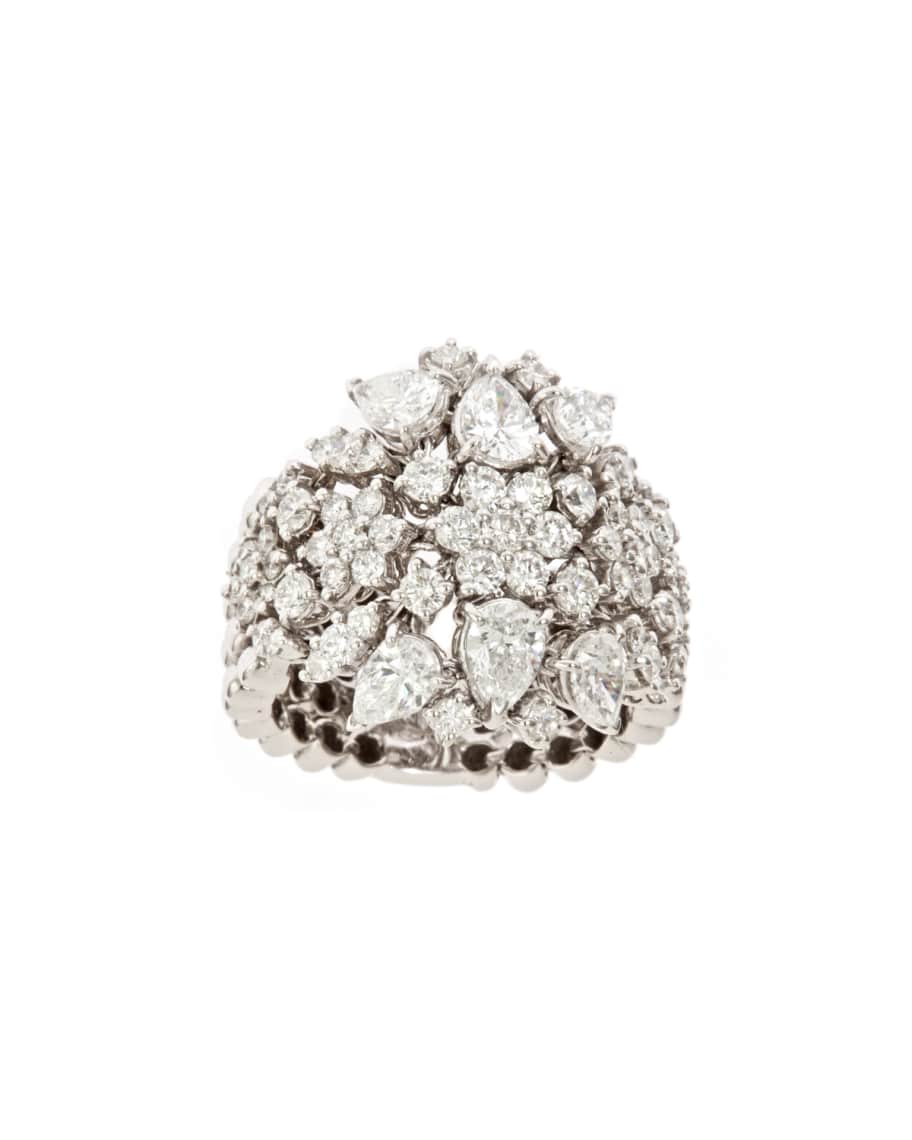 ZYDO Luminal 18k White Gold Mixed Diamond & Flower Ring | Neiman Marcus