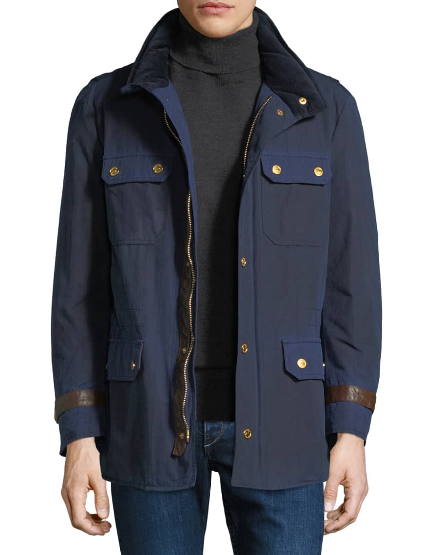 Stefano Ricci Men's Waxed Cotton Sport Jacket | Neiman Marcus