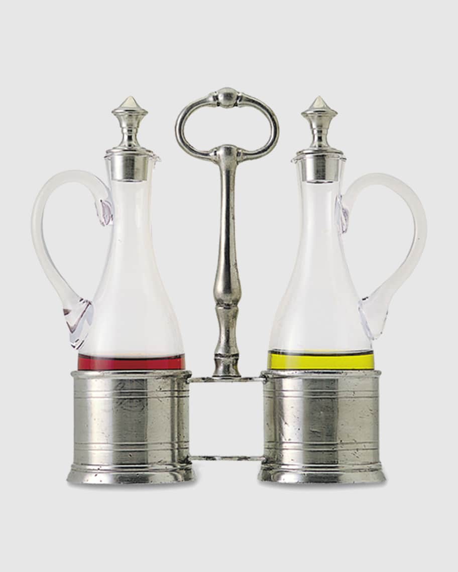 Match Oil and Vinegar Set with Pewter Tops | Neiman Marcus
