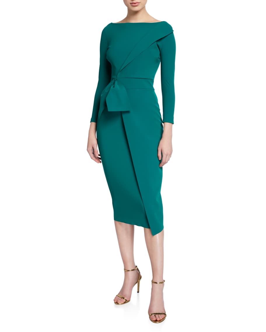 Chiara Boni La Petite Robe Gurli Bateau-Neck 3/4-Sleeve Asymmetric Flap ...