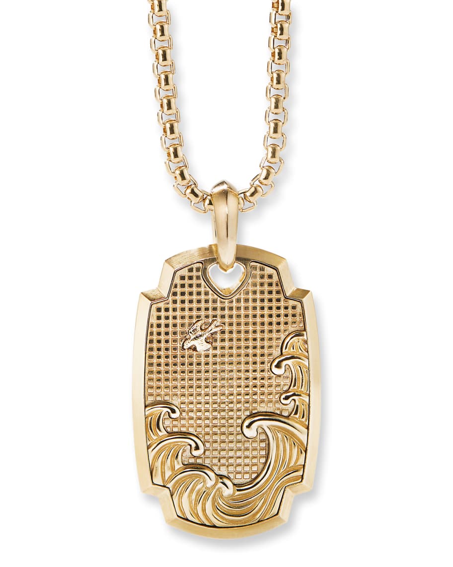 David Yurman Men's 18k Gold Waves Amulet Enhancer | Neiman Marcus